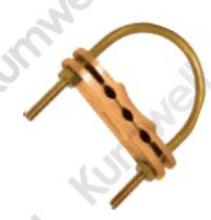 Ground rod or pipe to three cable clamp